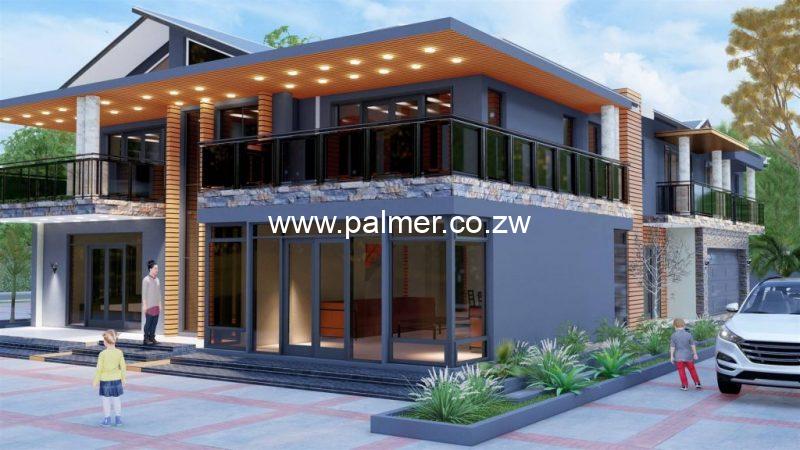 5 bedroom double storey house plan - Palmer Construction Zimbabwe