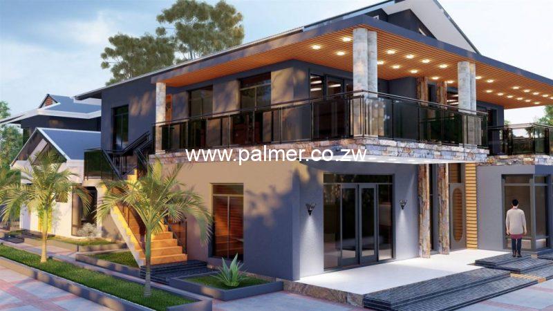 5 bedroom double storey house plan - Palmer Construction Zimbabwe