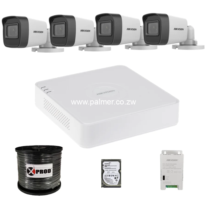 Hikvision 4 channel cctv camera system - Palmer Construction Zimbabwe